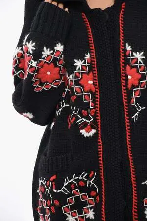 Moncler Embroidered Maxi Cardigan