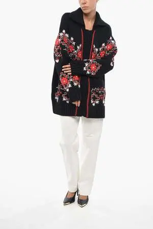 Moncler Embroidered Maxi Cardigan