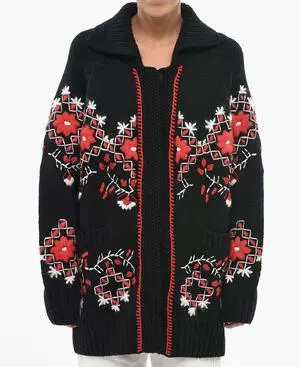 Moncler Embroidered Maxi Cardigan