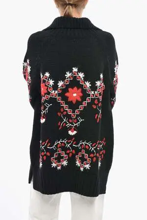 Moncler Embroidered Maxi Cardigan