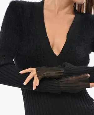 Attico Fitted V-neck Dress