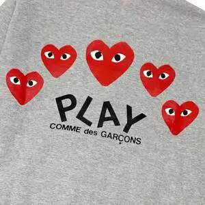 Play Comme Des Garcon Heart-printed Zipper Hoodie