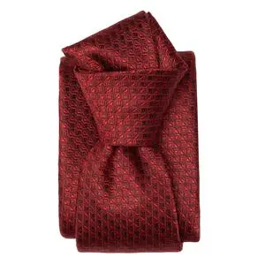 ELIZABETTA MADE IN ITALY Brunelli Silk Jacquard Tie Ruby - Red