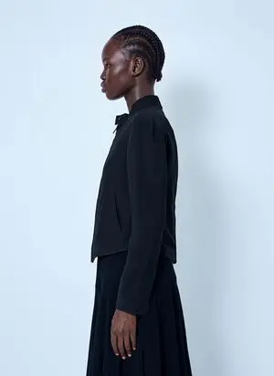 LIMI FEU Gusseted Stand Collar Blouson