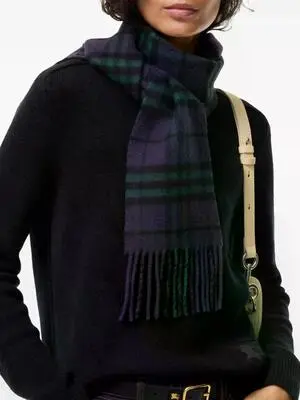 Burberry Narrow Check Cashmere Scarf - Blue