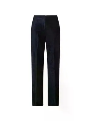 Seventy Crushed-velvet Straight-leg Trousers - Blue