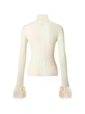 La DoubleJ High Kick Feather-trim Sweater