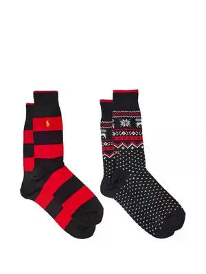 Polo Ralph Lauren Polo Pony Fair Isle Socks - Black