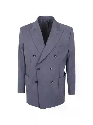 MICHAEL COAL Austin Double-breasted Wool Jacket - Grey