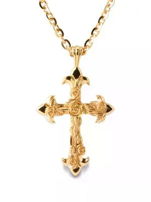 Emanuele Bicocchi Rose-cross Pendant Necklace