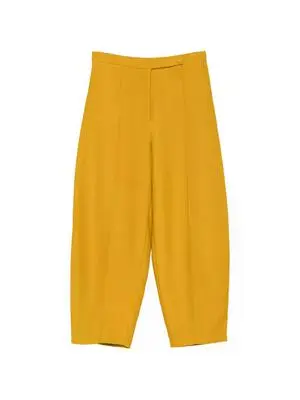 Liviana Conti Cropped Pressed-crease Trousers - Yellow