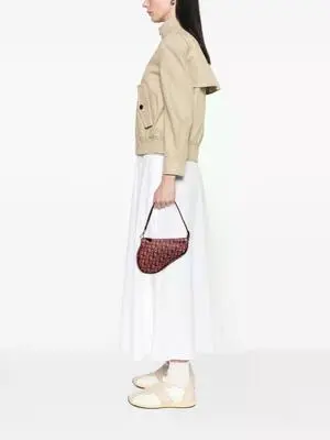 Dior 2004 Mini Diorissimo Canvas Saddle Pochette Shoulder Bag