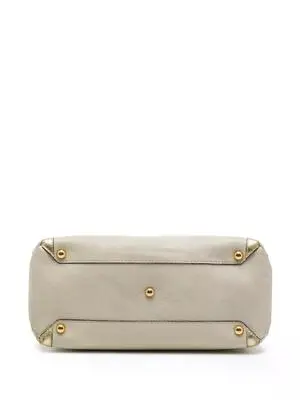 Burberry 2000-2017 Medium Bicolor Leather And House Check Canvas Banner Satchel