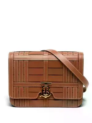 Burberry 2018-2023 Small Tb Monogram Woven Calfskin Crossbody Bag