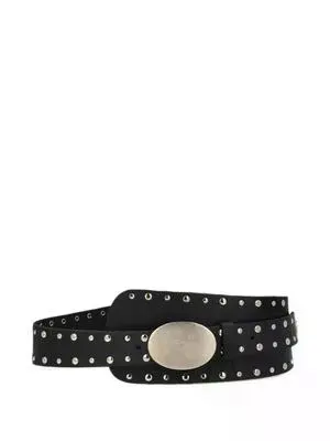 Gimaguas Iris Studded Leather Belt - Black