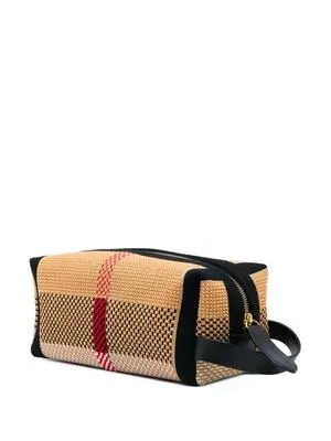 Burberry 2000-2017 Archive Crest Knit Toiletry Pouch Clutch Bag
