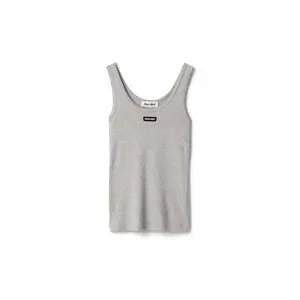 Miu Miu Ribbed Top - Grey