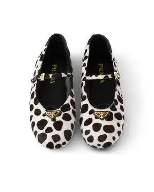Prada Printed Leather Ballerinas
