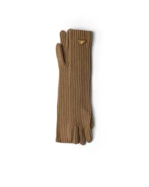 Prada Wool Knit Glove - Brown