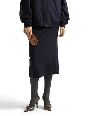 Prada Double Cashmere Midi Skirt