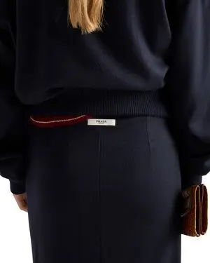 Prada Double Cashmere Midi Skirt