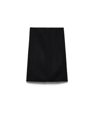 Prada Double Cloth Midi Skirt - Black