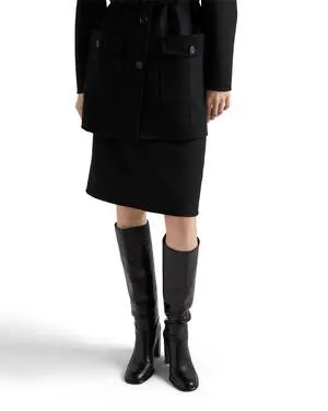 Prada Double Cloth Midi Skirt