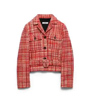 Prada Single-breasted Tweed Jacket - Red