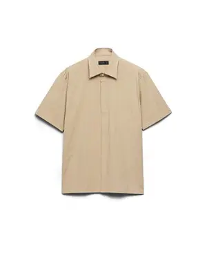 Prada Short-sleeved Stretch Cotton Shirt - Neutral