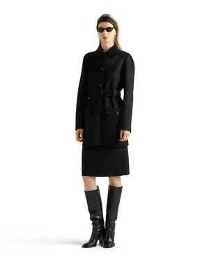 Prada Single-breasted Double Cloth Caban Jacket