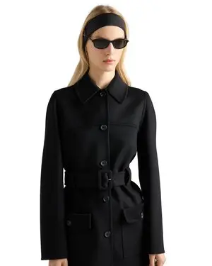 Prada Single-breasted Double Cloth Caban Jacket