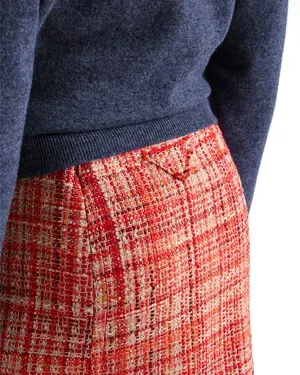 Prada Tweed Midi Skirt