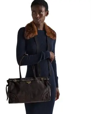 Prada Bonnie Large Suede Handbag