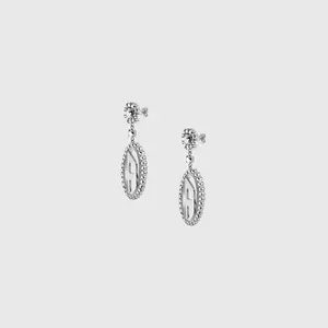 DIESEL® Stainless Steel Pave Drop Earrings
