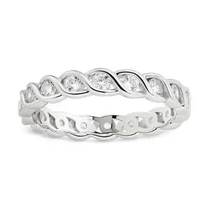 KYLIE HARPER Swirling Diamond Cz Eternity Band Ring In Sterling - Silver