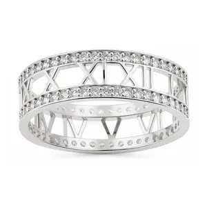 KYLIE HARPER Roman Numeral Eternity Band Ring In Sterling - Silver