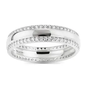 KYLIE HARPER 3-row Diamond Cz Eternity Band Ring In Sterling - Silver
