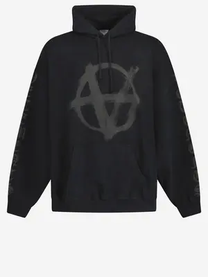 Vetements Oversized Hoodie With Embossed Detail - Black