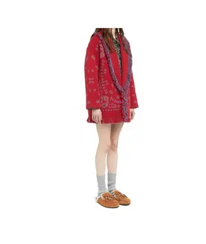 Alanui Bandana Jacquard Fringed Cardigan