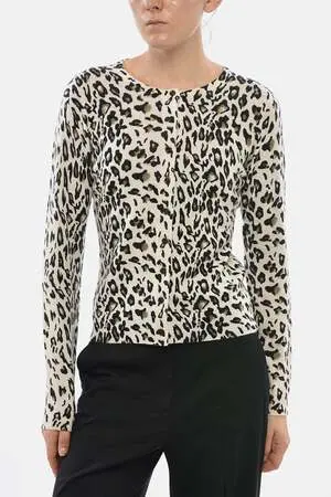 ALLUDE Animalier Pattern Cardigan - Multicolor