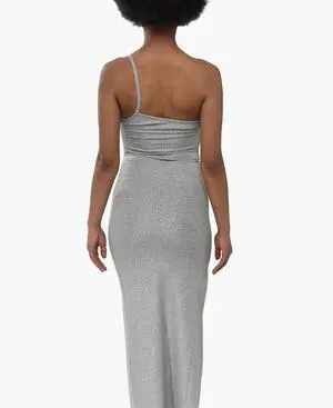 Off-White Ribbed-knit Lurex Midi Dress