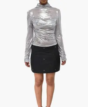 Off-White Wool-blend Jacquard Mini Skirt With Side Zip