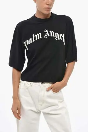 Palm Angels Oversized Contrast Logo Print T-shirt