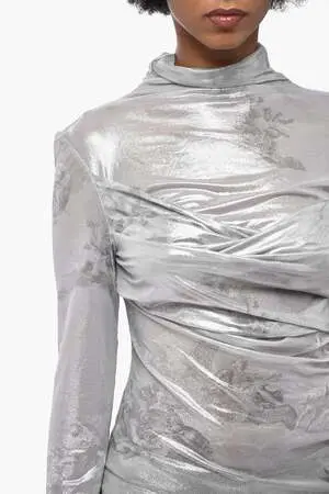 Off-White Twist-effect Shiny Top