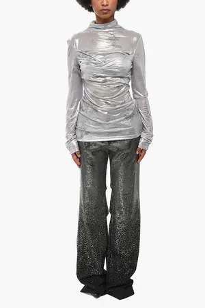 Off-White Twist-effect Shiny Top