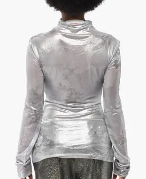 Off-White Twist-effect Shiny Top