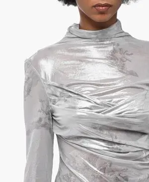 Off-White Twist-effect Shiny Top