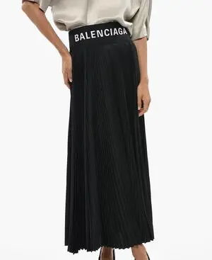 Balenciaga Plissé Midi Circle Skirt