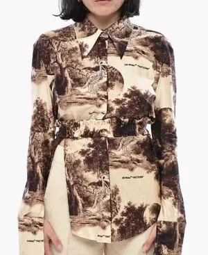 Off-White Curtain Pattern-print Shirt