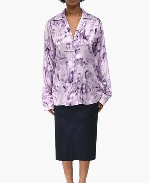 Off-White Floral-print Satin Shirt